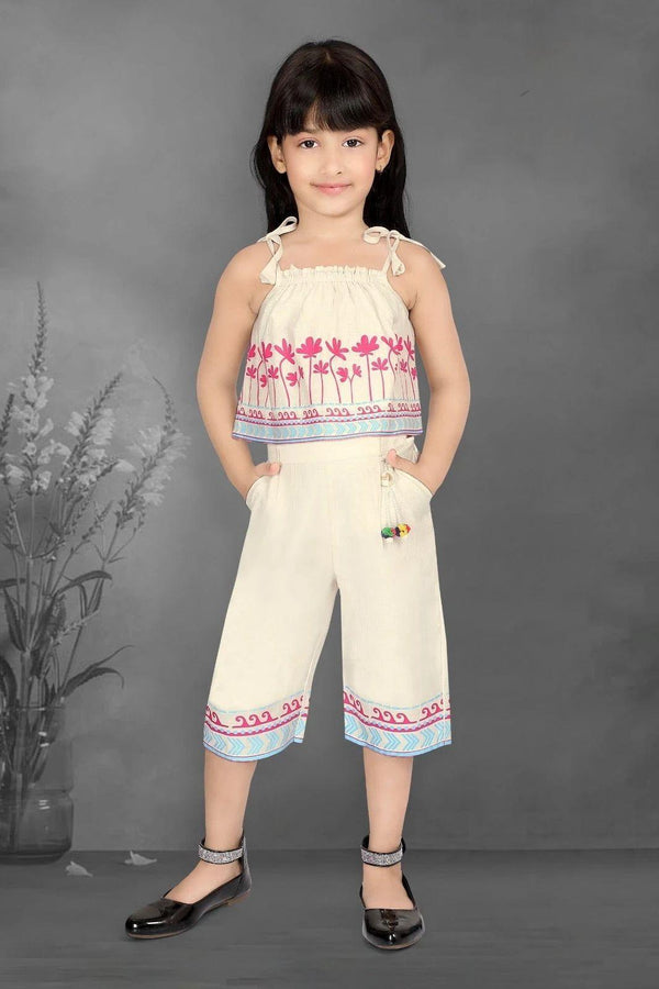 Cream Boho-Printed Co-ord Set for Girls | Buy KIDSWEAR - GIRLS Online ...