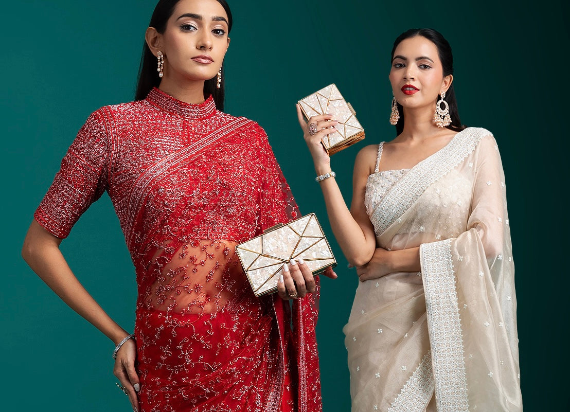 Buy Designer Sarees, Lehengas, Salwar Suits & More Online | Mokshaa