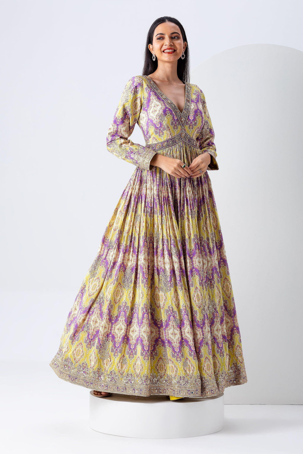 Pastel Floral Anarkali Gown | Buy SALWAR Online – Mokshaa Chennai